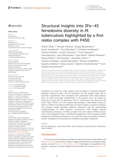 Pdf Structural Insights Into 3fe4s Ferredoxins Diversity In M