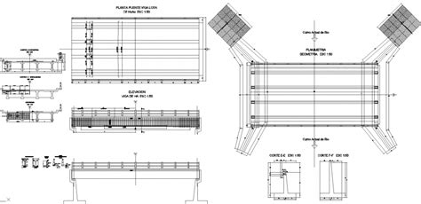 Bridge Foundation Plan And Section Drawing In Dwg File
