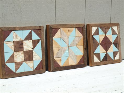 Rustic Wooden Quilt Block Cottage Chic Barn Quilt Salvaged
