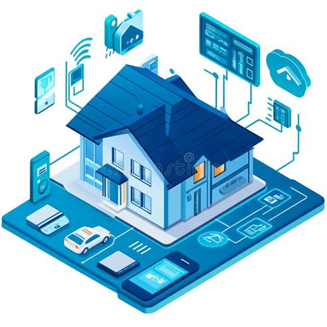 Smart Home Automation System Modern House Technology Digital Interface Iot App Cloud Mobile