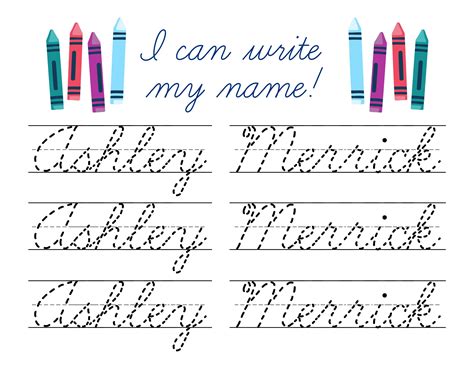 Learn To Write Your Name In Cursive Practice Writing Etsy