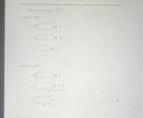 Solved Verify That The Functions Are Inverses By Showing