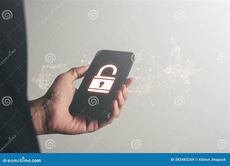 Data Security System Concept Businessman Using Mobile Phone With Security Icon Screen