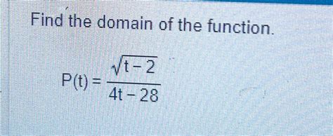 Solved Find The Domain Of The Function P T T T Chegg Com