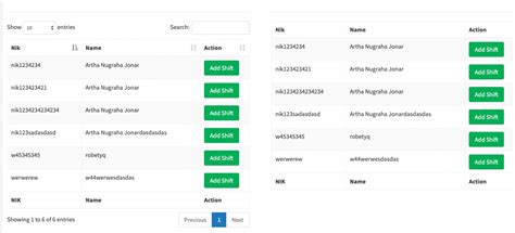 √ menggunakan dua datatable pada satu halaman