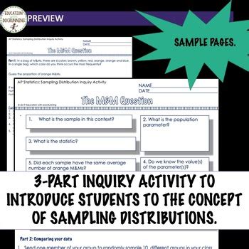 Sampling Distributions Activity AP Statistics By Education With DocRunning