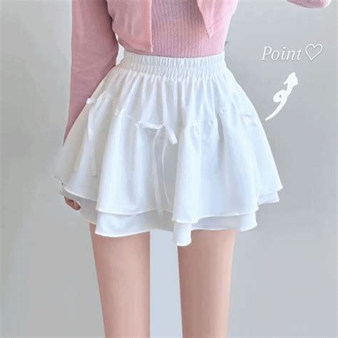 하늘하늘속바지o 이앤리본 플리츠 캉캉 미니 스커트 2color 에이블리