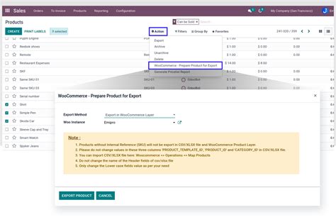 Export Products Odoo Woocommerce Connector By Emipro