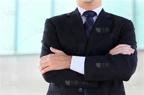 商人穿着蓝色西装的特写