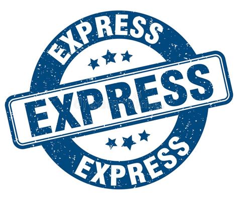 Express Stamp Express Label Round Grunge Sign Stock Vector