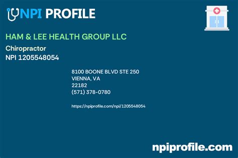 HAM LEE HEALTH GROUP LLC Complete NPI Record 1205548054