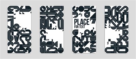 광고 기하학적 벡터 디자인 세트 텍스트 장소가있는 트렌디 한 흑백 컴포지션 컬렉션을위한 표지 및 브로셔 가리기에 대한 스톡 벡터 아트 및 기타 이미지 Istock