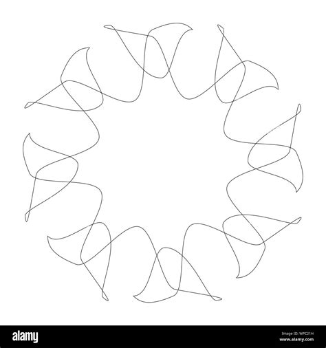Circular Geometric Design Element S With Editable Lines Outline Is