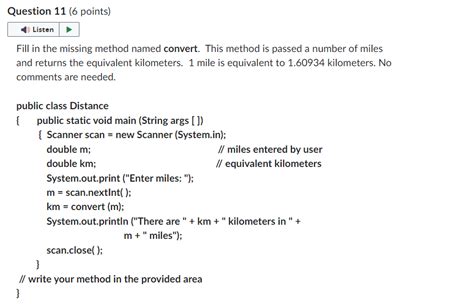 Solved Fill In The Missing Method Named Convert This Method