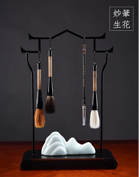 现代新中式毛笔架摆件家居饰品客厅书房办公室创意样板房房装饰品1