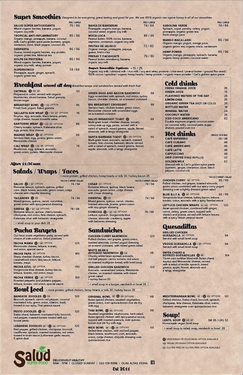 Salud Super Food Puerto Vallarta Menu Prices And Restaurant Reviews