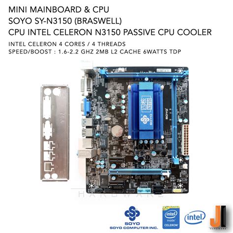 Mainboard With Cpu Soyo Sy N3150 Braswell สินค้ามือสองสภาพดีมีฝาหลังมีการรับประกัน Shopee