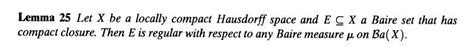 Solved Lemma 25 Let X Be A Locally Compact Hausdorff Space