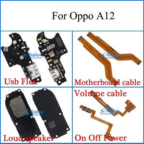 For Oppo A Global Usb Flex Motherboard Cable Microphone Flex Loud Speaker On Off Power