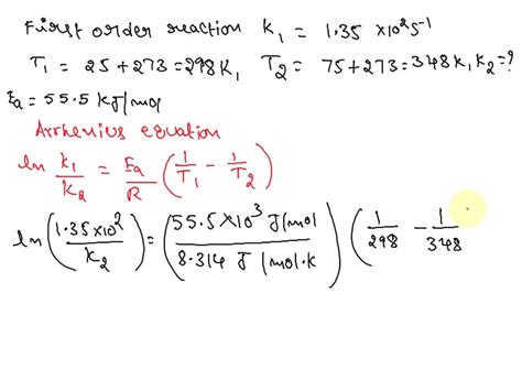 Solved A Particular First Order Reaction Has A Rate Constant Of 1 35 Ã— 10 2 S 1 At 25 0 Â°c