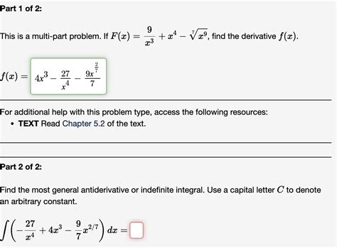 solved this is a multi part problem if f x x39 x4−7x9