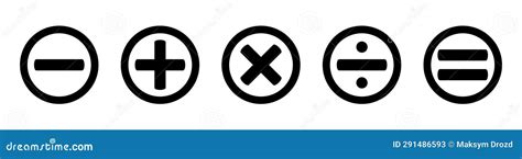 Basic Mathematical Icon Basic Mathematical Symbol Set Of Mathematical Symbols Plus Minus