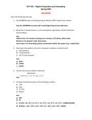 ECE 242 Spring 2022 Exercise 1 Solution Pdf ECE 242 Digital Computers And Computing Spring