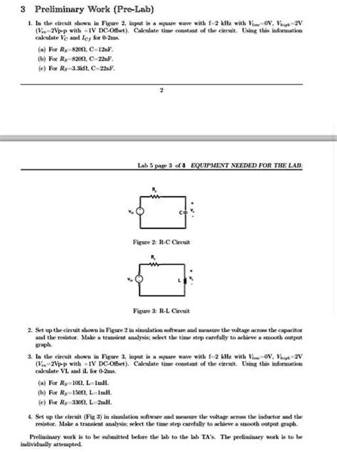 Solved Please Solve This Circuits Question 3preliminary Work Pre Lab