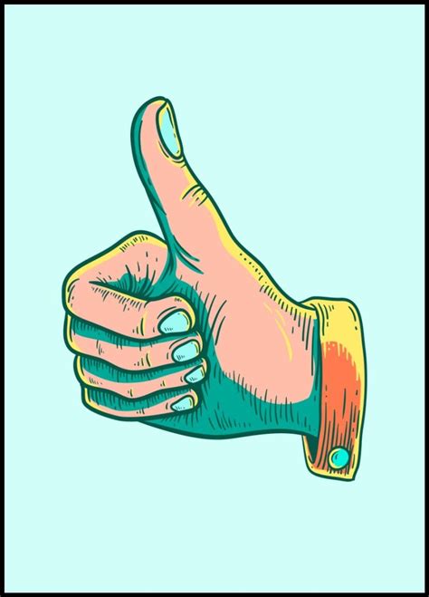 Thumbs Up Illustration Poster Posteryard Deutschland