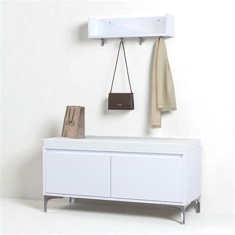 Wall Mounted Entryway Shelf With Hooks And Shoe Storage Bench Modern