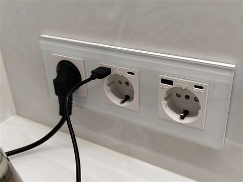 Механизм розетки электрической с Usb и Type C входами 20Вт быстрая зарядка 16a Белая купить