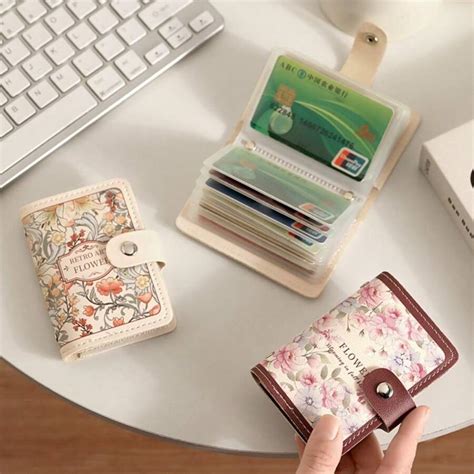 Creative 20 Card Pockets Pu Leather Mini Wallets Rfid Blocking Id Card