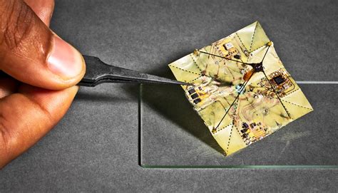 battery free robot microfliers use origami folds to descend futurity