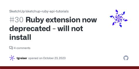 ruby extension now deprecated will not install · issue 30 · sketchup