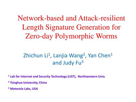 ppt network based and attack resilient length signature generation for zero day polymorphic