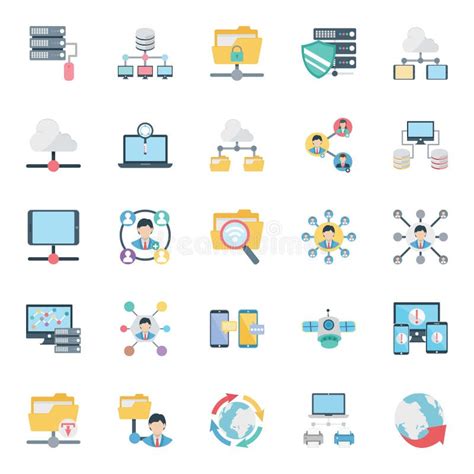 Network And Communication Isolated Vector Icons Set Editable And Can Be Modified Easily Stock