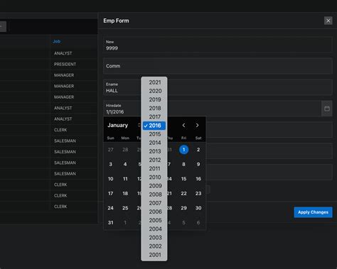 How Do You Change The Colors Of The Oracle Apex Date Picker Stack