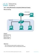Lab Using Wireshark To Examine Ethernet Frames Docx Lab Using Wireshark To Examine
