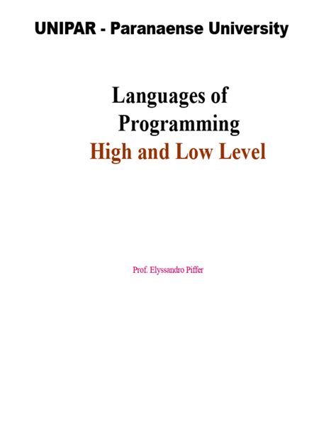 High And Low Level Languages Pdf Computer Program Programming