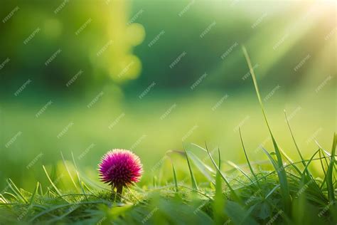 Premium Ai Image A Single Flower In The Grass