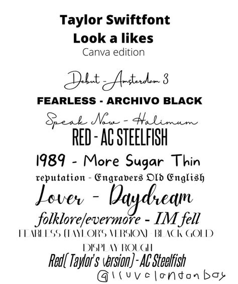 Taylor Swift Fonts Collection