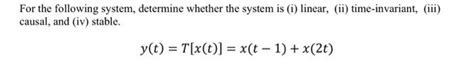 solved for the following system determine whether the