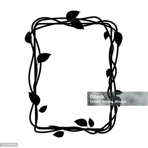 우아한 꽃 프레임 흰색 배경에 고립 된 손으로 그린 낙서 스타일의 테두리 실루엣 화환 장식 섬세한 클립 아트 벡터 일러스트레이션 건설 프레임에 대한 스톡 벡터 아트 및 기타