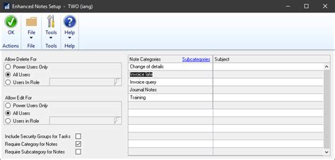 features of enhanced notes from isc software categories subcategories
