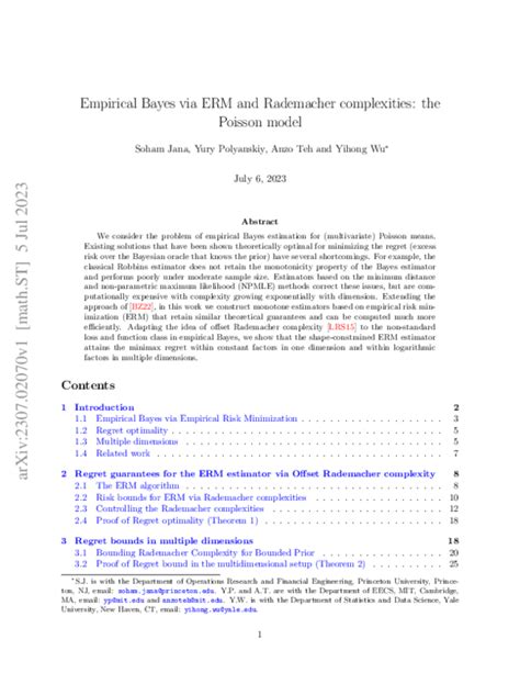 pdf empirical bayes via erm and rademacher complexities the poisson