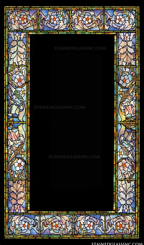 Blooming Garden Border Stained Glass Window