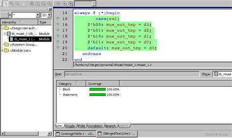 Vl1四选一多路器完整rtl、testbench和覆盖率4选1数据选择器的textbench Csdn博客