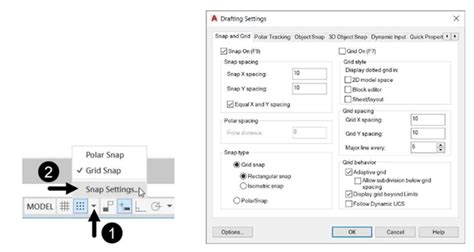 Autocad Setting Grid And Snap Learn