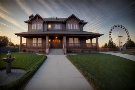 Premium Ai Image A House With A Ferris Wheel In The Background