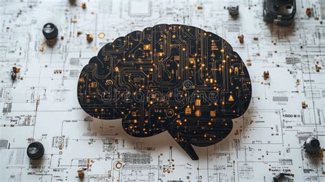 Artificial Intelligence Brain With Glowing Circuits Symbolizing Digital Technology And